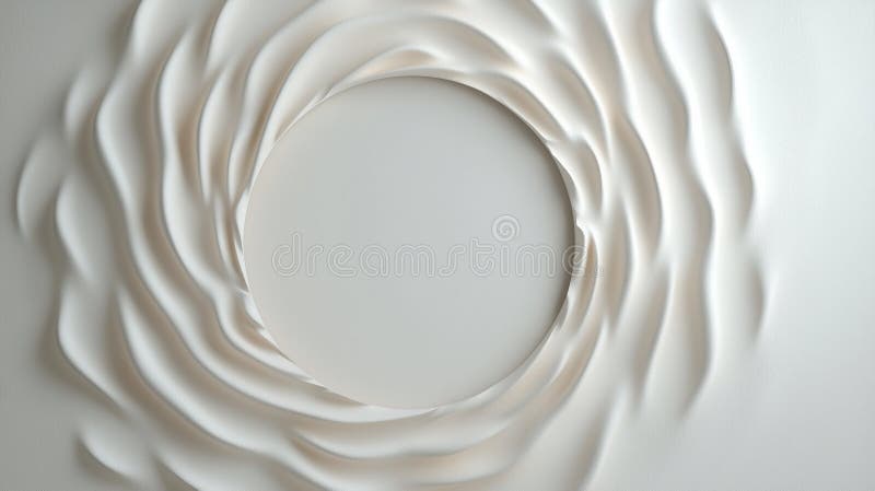 Elegant Circular Pattern with Subtle Waves in Minimalistic White Design ...