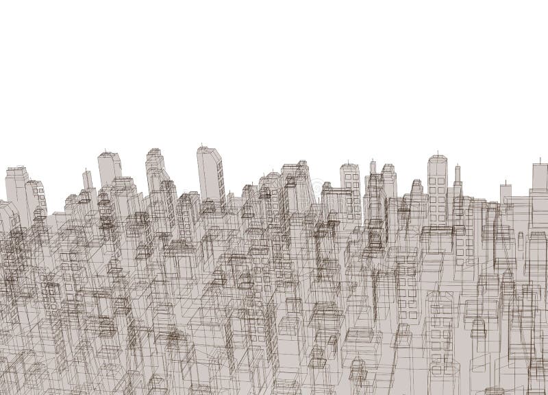 Elegant city render design stock illustration. Illustration of retro ...