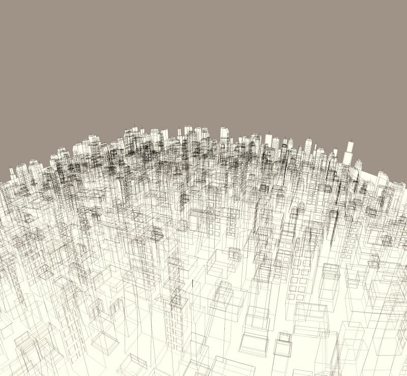 Elegant city render design stock illustration. Illustration of street ...