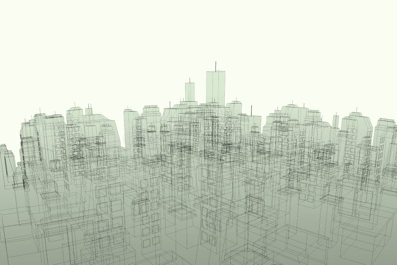 Elegant city render design stock illustration. Illustration of draw ...