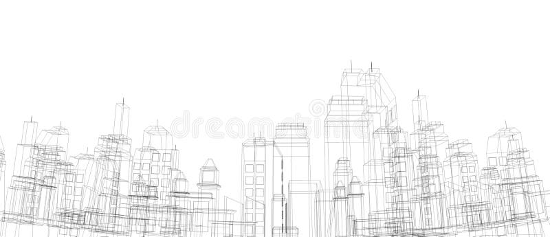 Elegant city render design stock illustration. Illustration of street ...