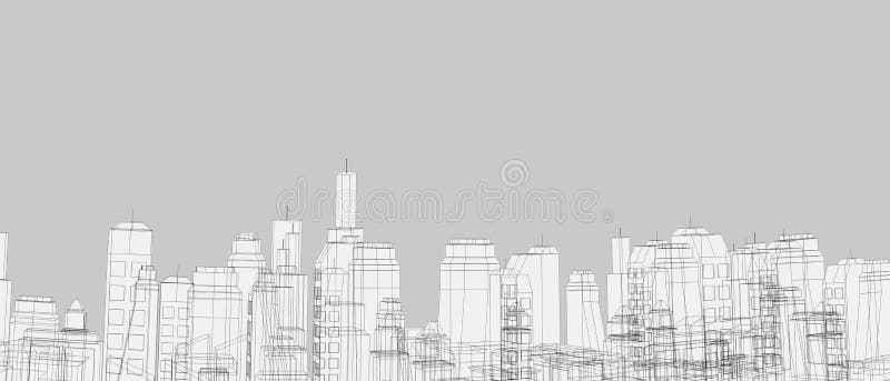 Elegant city render design stock illustration. Illustration of ...