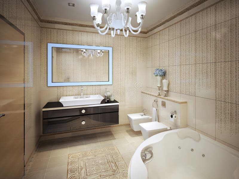 Classic Bathroom With Old Bathtub Stock Photo - Image of indoors, bath ...