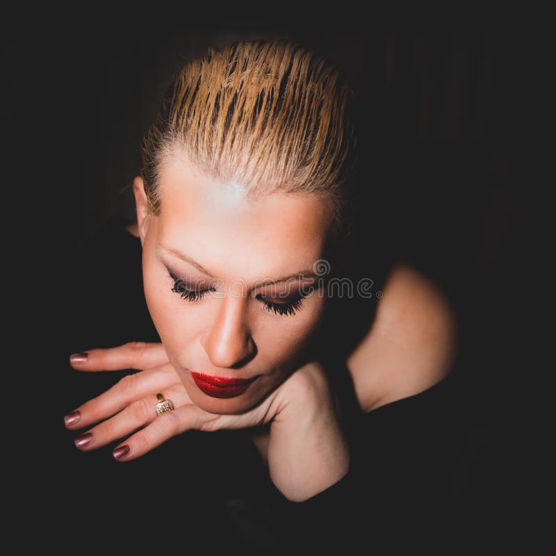 Elegant Classic Beautiful Model in Color Stock Photo - Image of studio ...