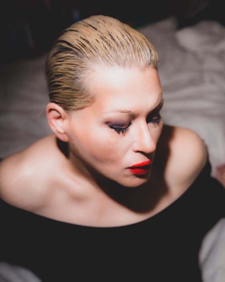 Elegant Classic Beautiful Model in Color Stock Photo - Image of fashion ...