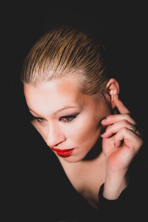 Elegant Classic Beautiful Model in Color Stock Image - Image of sensual ...