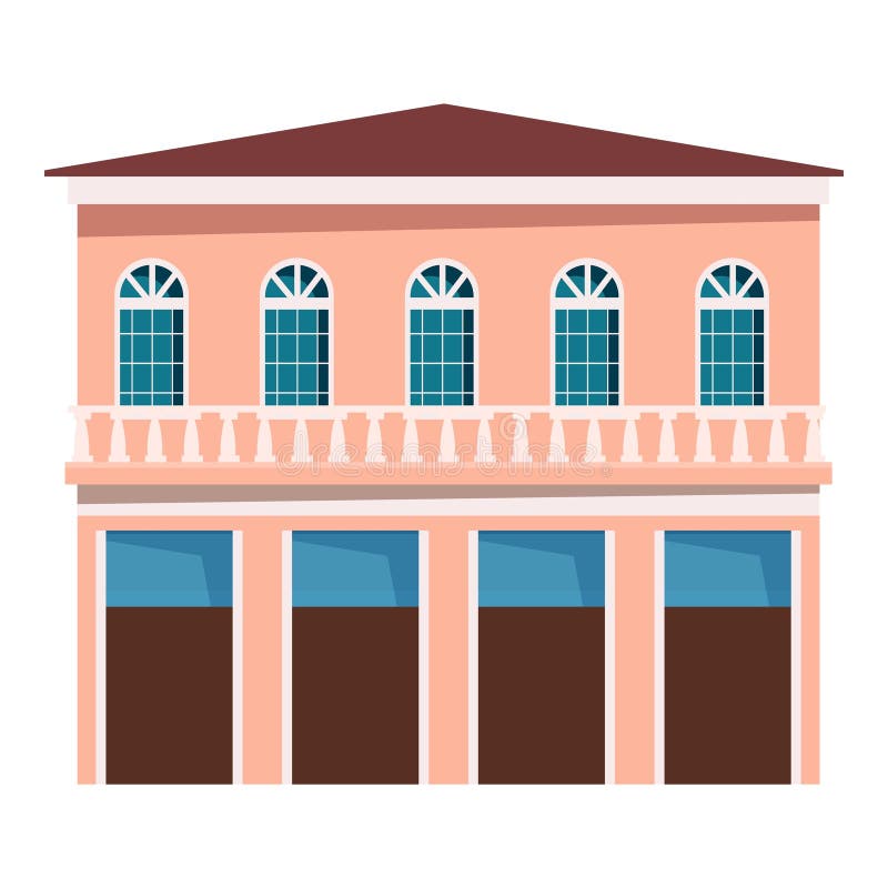 Elegant Classic Building Facade with Balcony and Large Windows Stock ...