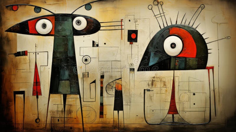 Elegant Classic Scribble Artwork with Muted Tones, Flat Texture, and ...