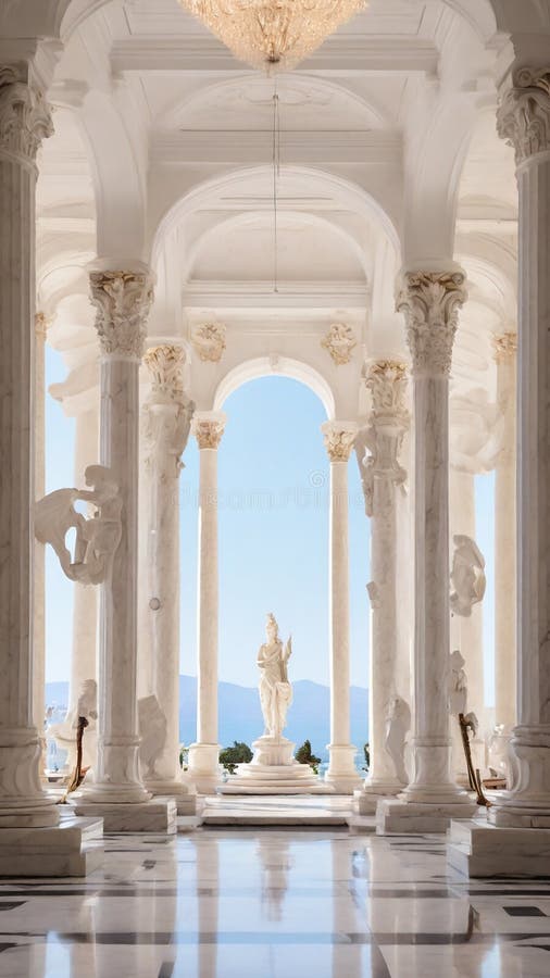 Elegant Classical Architecture with White Marble Columns and Historic ...