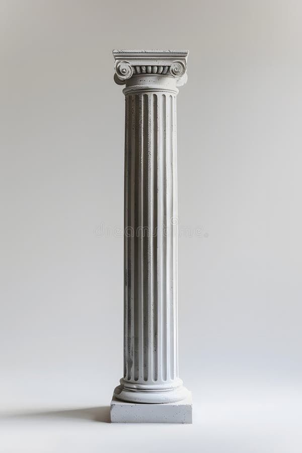 Classical Greek Ionic Column Isolated on White Background Stock Photo ...
