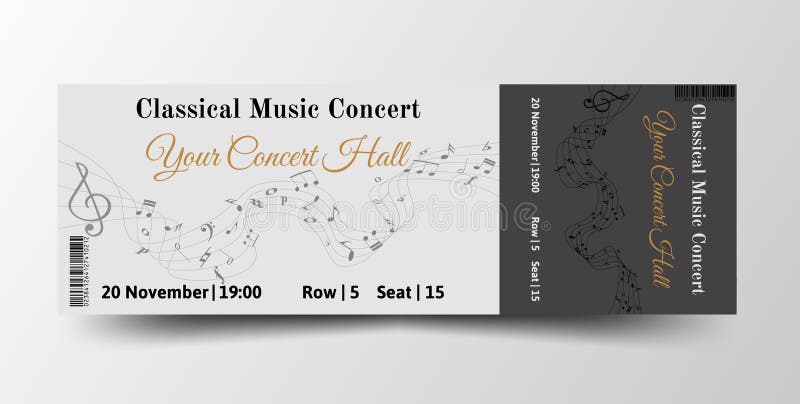 Music Concert Ticket Template Stock Illustrations – 1,955 Music Concert ...