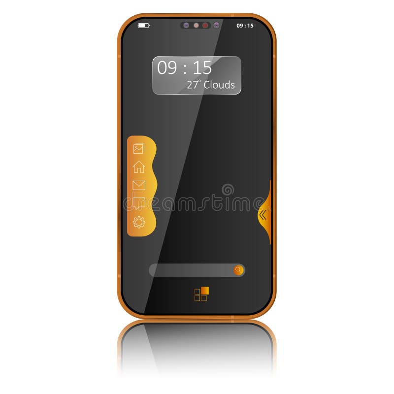 Elegant Clean Home Screen Theme Design Stock Vector - Illustration of ...