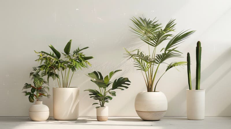 Elegant and Clean Plant Decor Stock Illustration - Illustration of ...