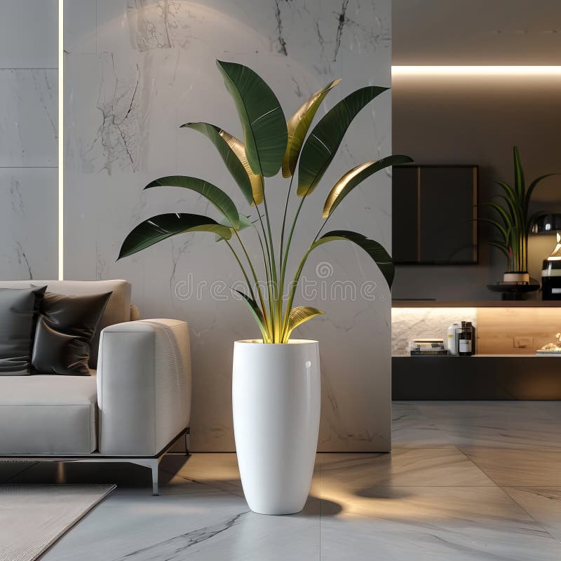 Elegant and Clean Plant Design Stock Illustration - Illustration of ...