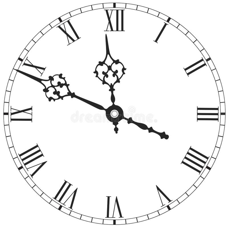 Clock Face Roman Numerals Stock Illustrations – 793 Clock Face Roman ...