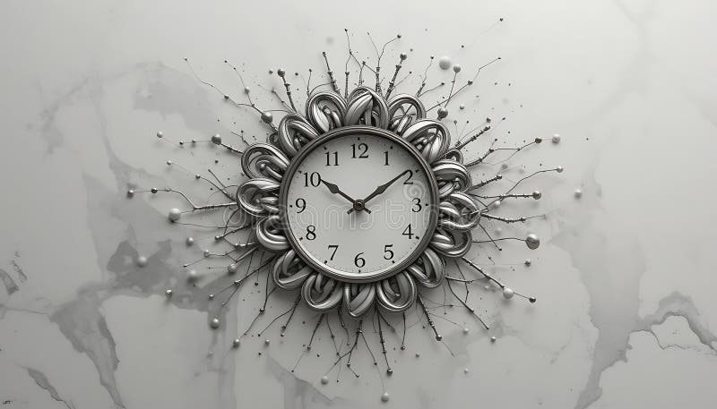 Elegant Clock on Marble Wall Modern Timepiece for Home Decor Stock ...