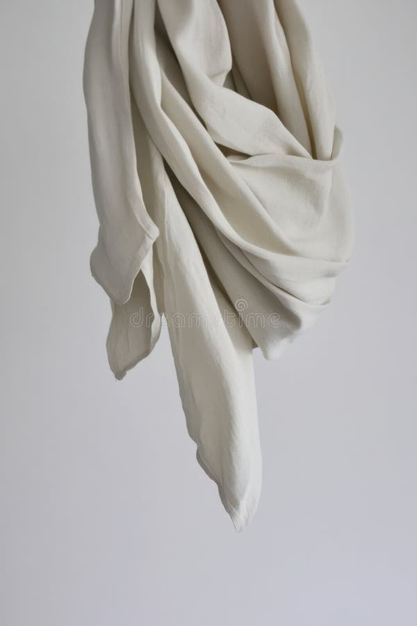 Elegant Close-Up of Beige Fabric with Soft Folds and Drapes. Stock ...