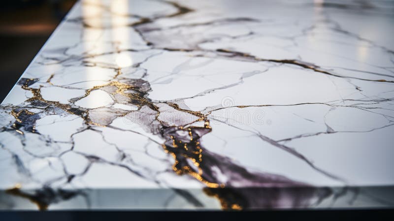 Elegant Close Up of a Marble Tabletop Featuring Stylish Grey and Black ...