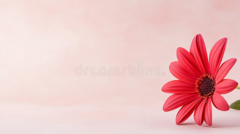 Elegant Closeup Single Pink Flower Blossom on Matching Pink Backdrop ...