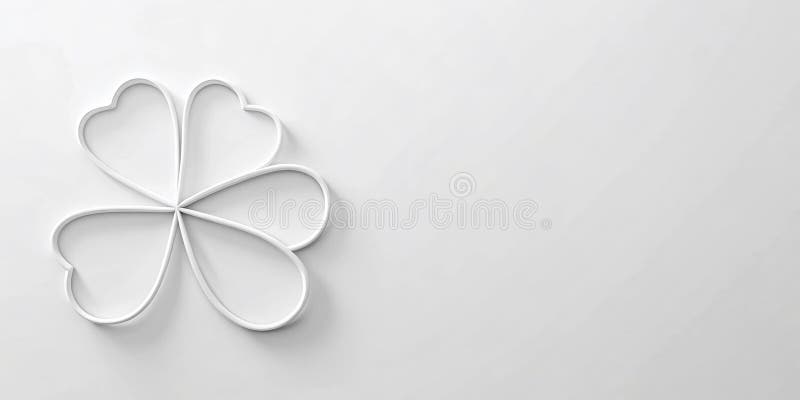 Elegant Clover Outline Design a Minimalist Panoramic Background Perfect ...