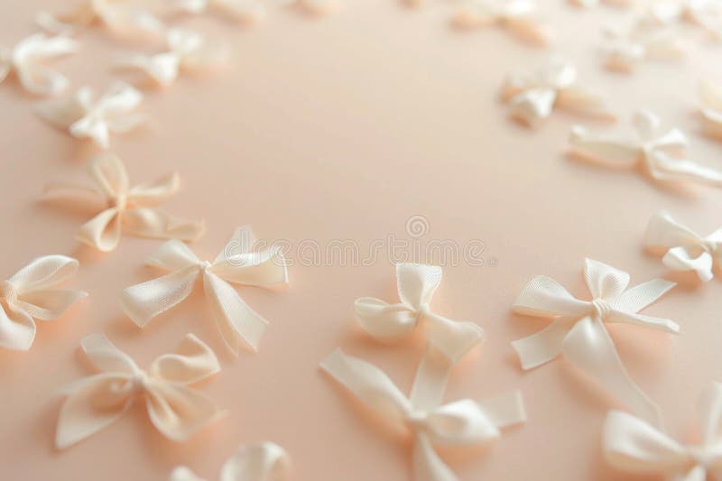 Elegant White Satin Bows on Soft Beige Background - Perfect for Wedding ...