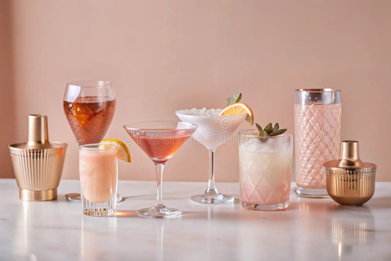 Elegant Cocktail Collection with Chic Presentation Stock Illustration ...