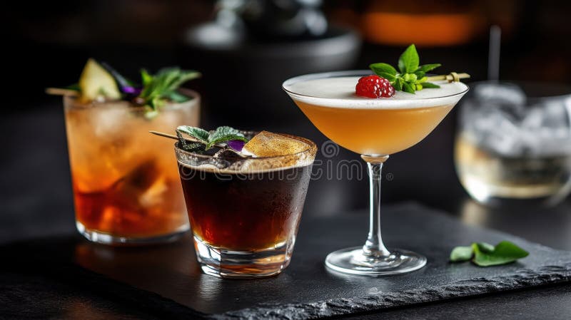 Elegant Cocktail Selection for Celebrations and Gatherings Stock ...