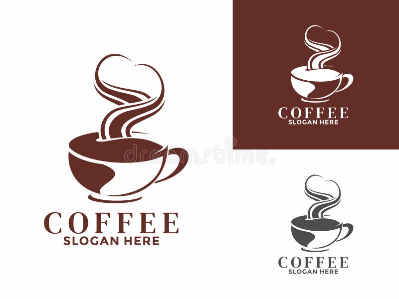 Elegant Coffee Cup Logo. Simple Coffee Vintage Logo Vector Stock Illustration - Illustration of ...