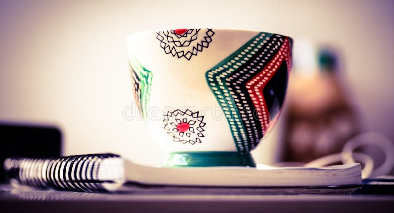 Elegant Coffee Mug on a Black Table Showing Break or Breakfast in ...