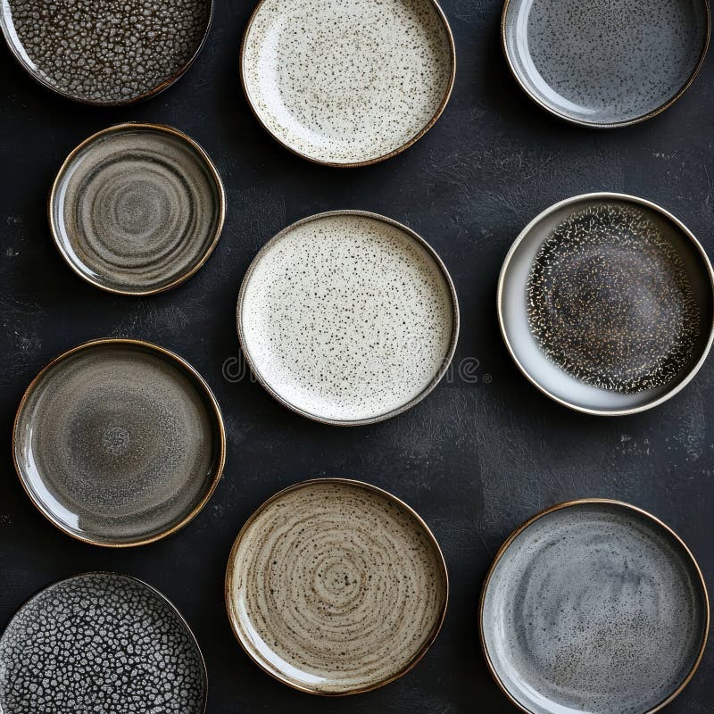 Elegant Collection of Round Plates with Unique Patterns and Textures ...
