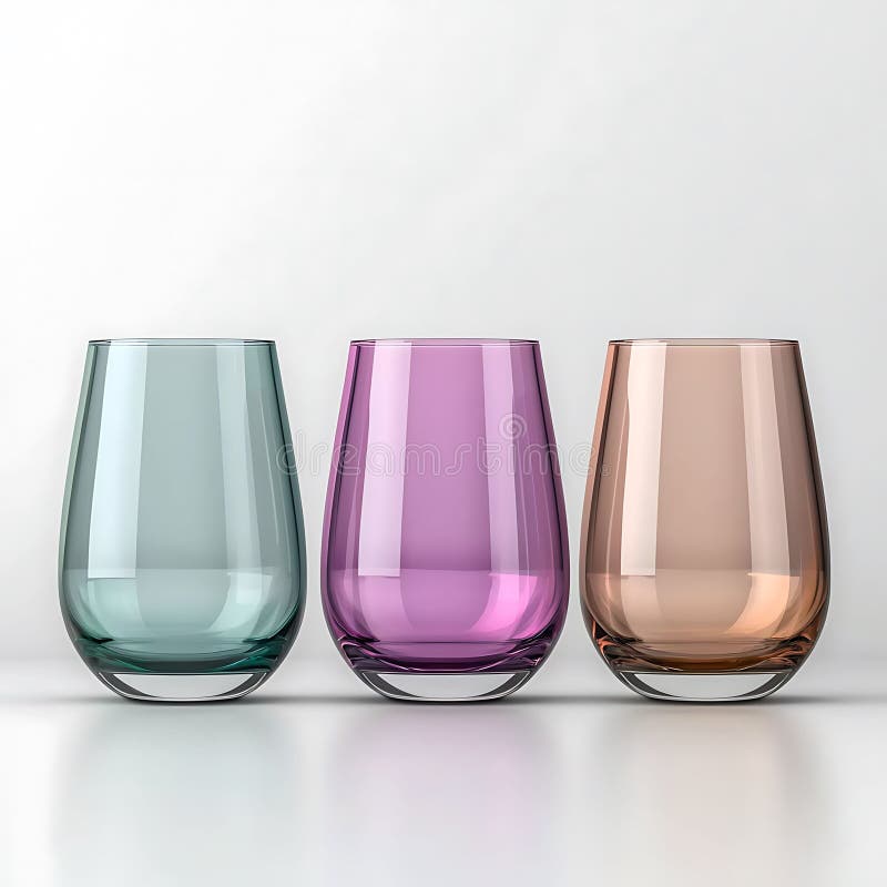 Elegant Colored Glassware for Beverages Stock Photo - Image of facete ...