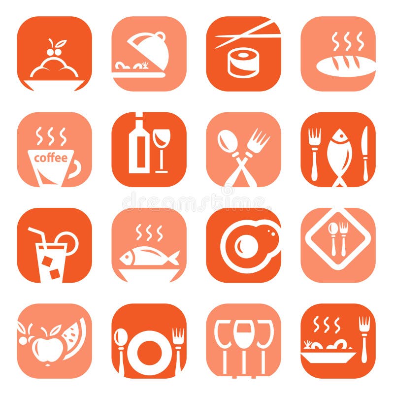 Color restaurant icons stock vector. Illustration of italian - 29780178