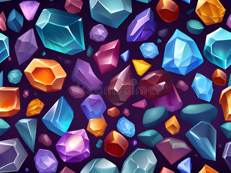 Elegant Colorful Shiny Gems and Magic Crystals. Gemstone Collection ...