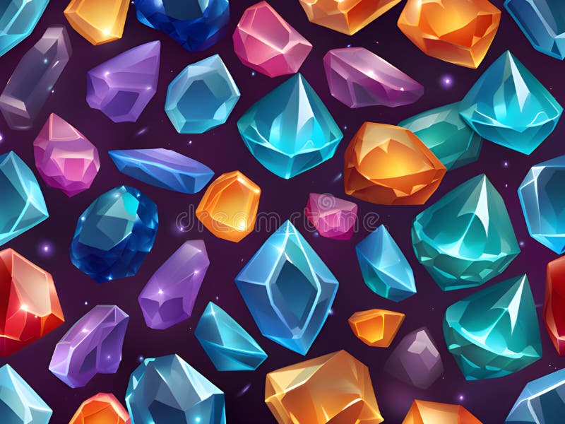 Elegant Colorful Shiny Gems and Magic Crystals. Gemstone Collection ...