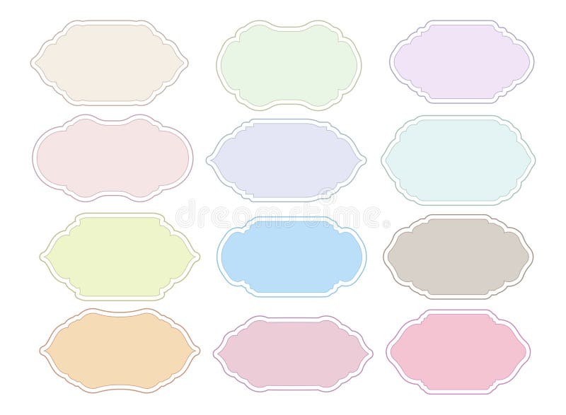 Elegant Colorful Style Label or Emblem Set. Border or Frame Graphic ...
