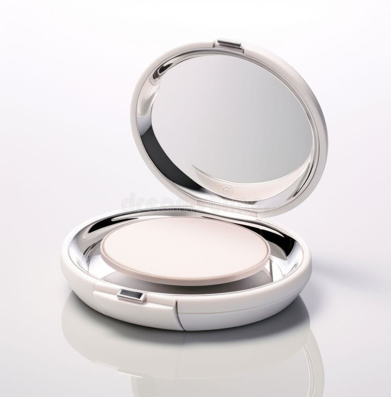 Elegant Compact Powder on Reflective Surface. Generative Ai Stock ...