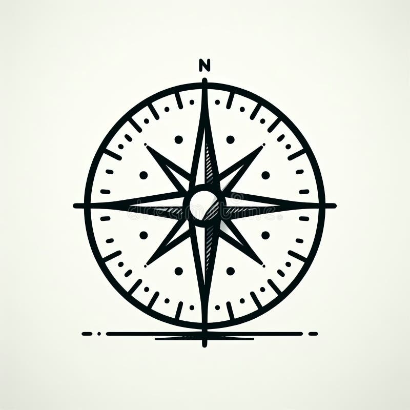 Elegant Compass Circle Icon Stock Illustration - Illustration of ...