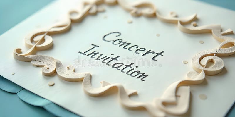 Elegant Concert Invitation Card Design with Musical Note Frame Stock ...