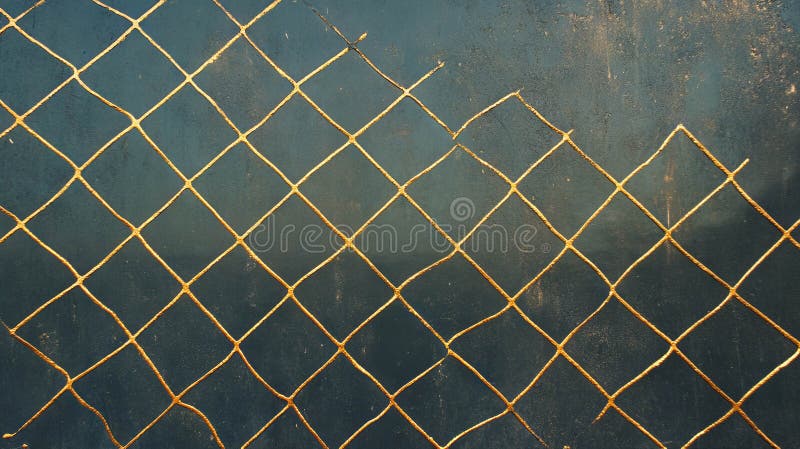 Elegant Concrete Texture with Dark Gold Wire Mesh Grid Pattern for ...