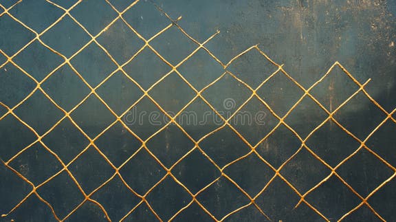 Elegant Concrete Texture with Dark Gold Wire Mesh Grid Pattern for ...