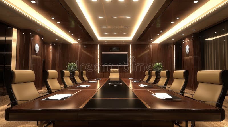 Elegant Conference Room with Round Tables and Modern Decor Stock Image ...