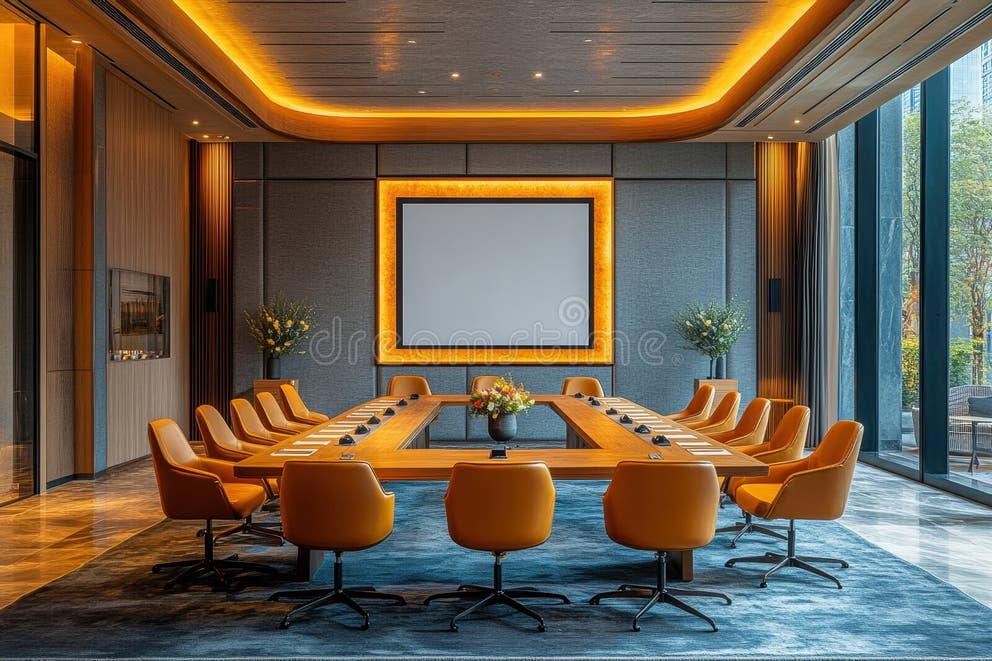 Elegant Conference Room Setup for Corporate Meetings Stock Image ...