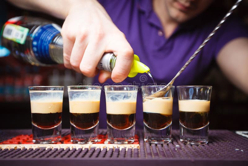 Elegant Cooking Five Alcoholic Cocktails Stock Photo - Image of ...