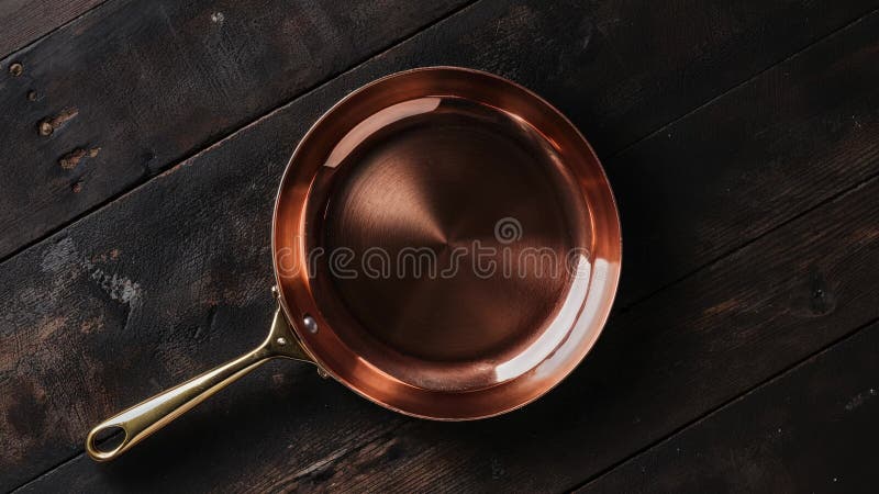 Elegant Copper Pan on Rustic Wooden Kitchen Table Stock Video - Video ...