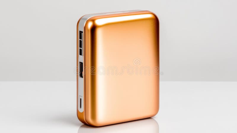 Elegant Copper Power Bank with Multiple USB Ports and Type-C Connector ...