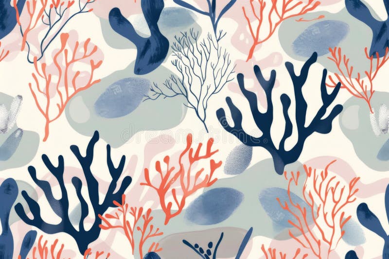 Elegant Coral Pattern Wallpaper Stock Illustration - Illustration of ...