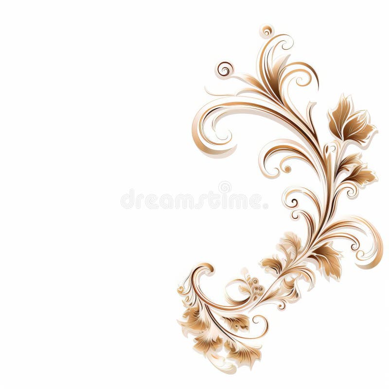 Elegant Corner Design Element with Delicate Gold Floral Pattern Stock ...
