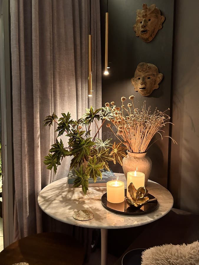 An elegant corner table stock photo. Image of glass - 359371844