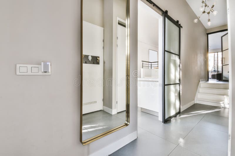 Elegant Corridor with Marble Floor Tiles Stock Image - Image of ...