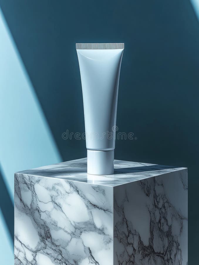 Elegant Cosmetic Tube on Marble Pedestal with Dramatic Lighting Stock ...
